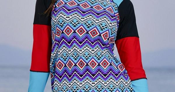 Rashguard Cameron z geometrijskim potiskom